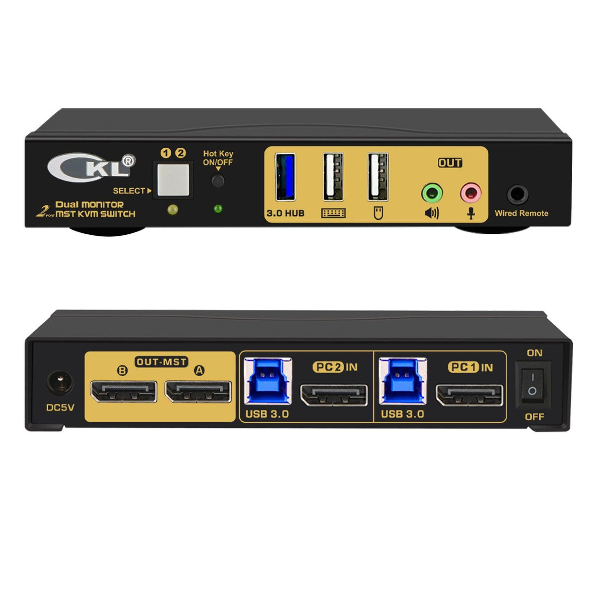 Buy CKL 2 Port KVM Switch Dual Monitor DisplayPort 4K 60Hz for 2 ...