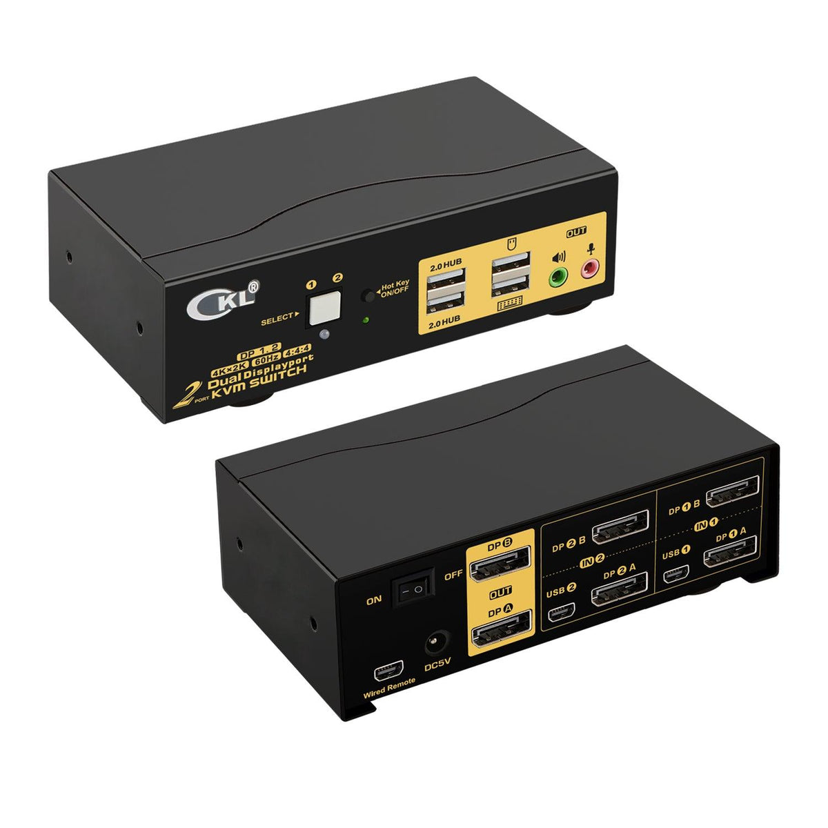 Buy 2 Port KVM Switch Dual Monitor DisplayPort 4K 60Hz CKL-622DP now!